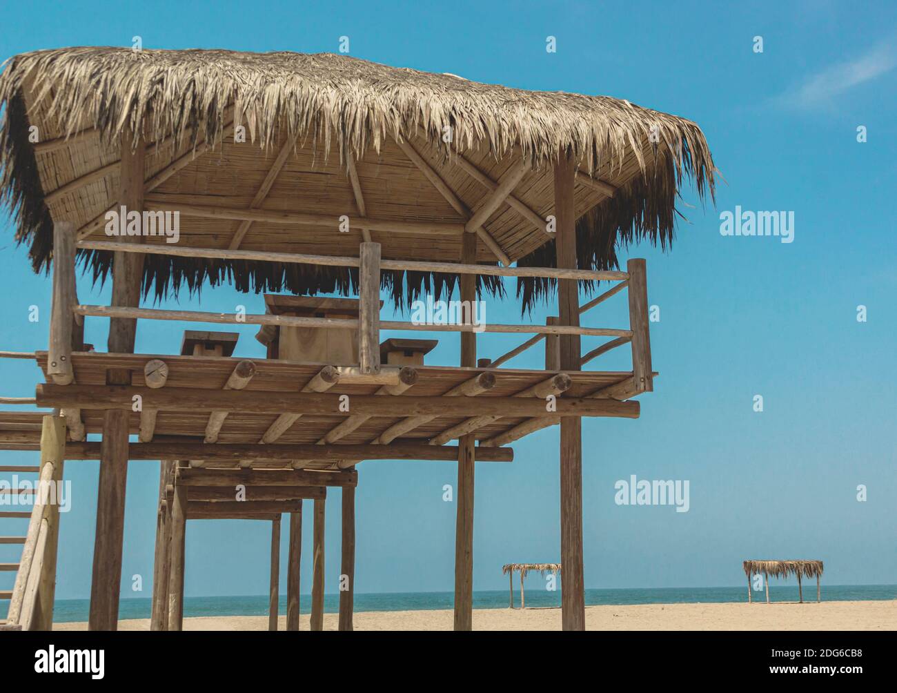Typical Lifeguard tower station, Baywatch tower on the beach Stock ...