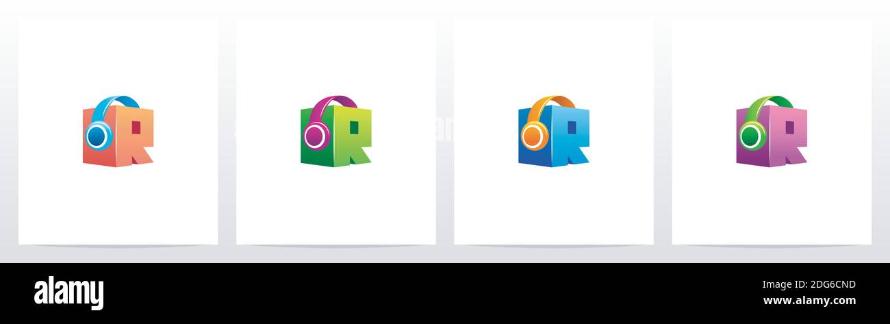 Headphones On Box Of Letter R Stock Vector Image & Art - Alamy