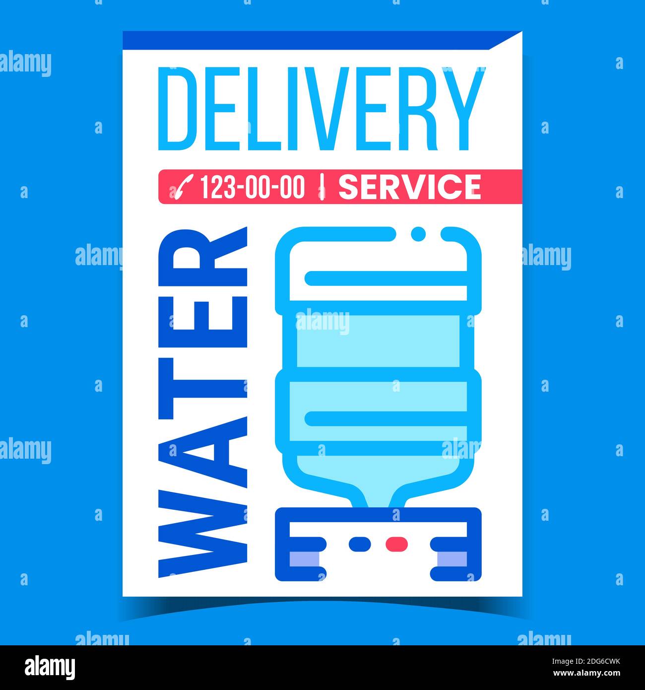 Water Delivery Service Promotional Banner Vector Stock Vector Image ...