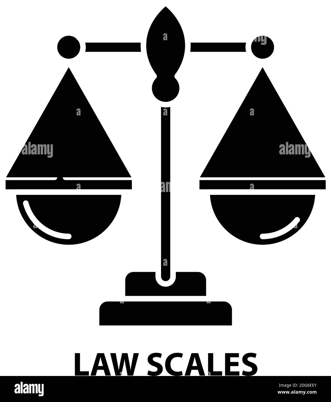law scales icon, black vector sign with editable strokes, concept ...