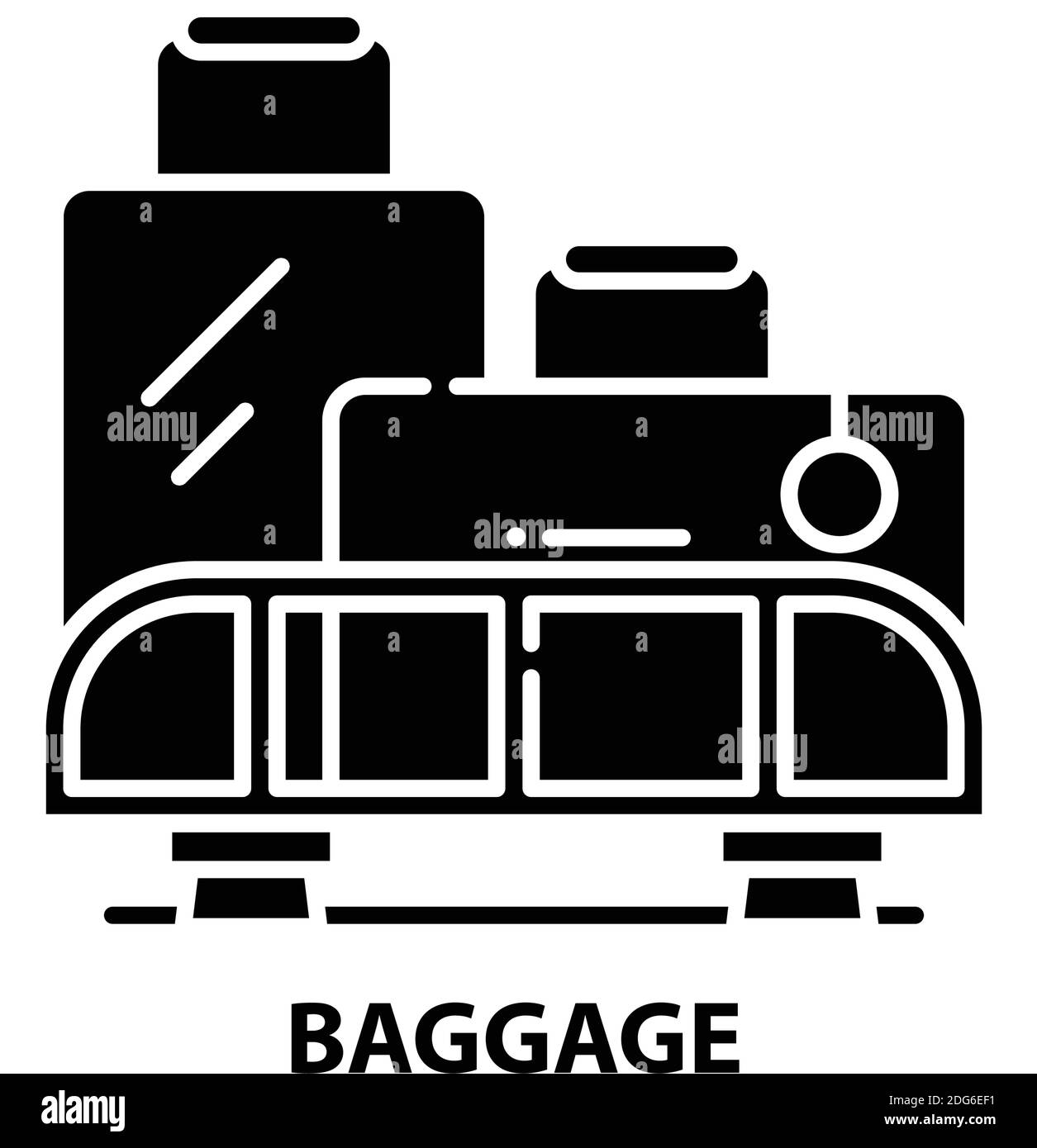 baggage icon, black vector sign with editable strokes, concept ...