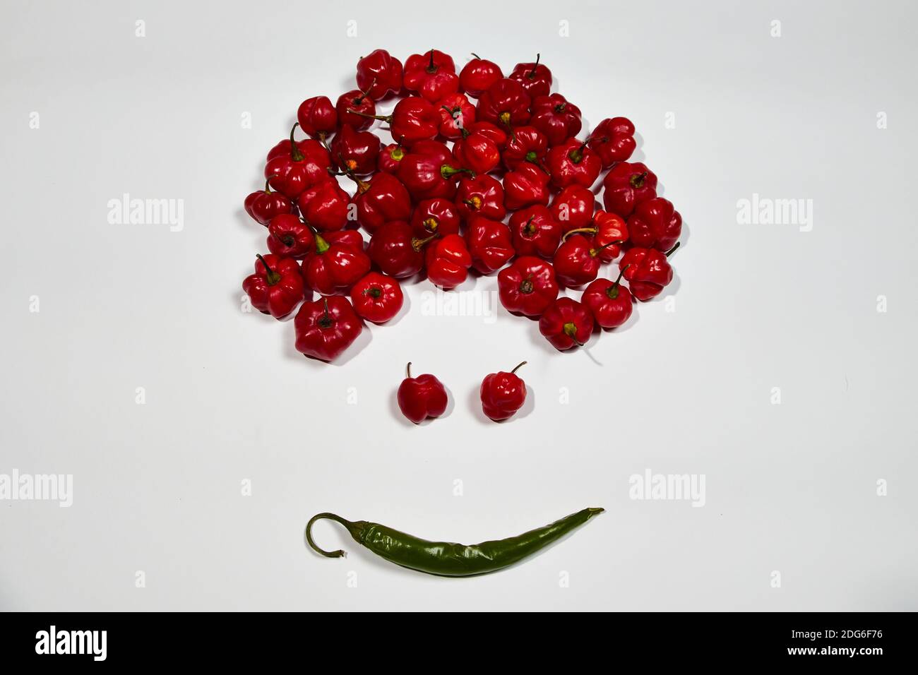 Vegetable chilli, chile face on white backgroung Stock Photo - Alamy