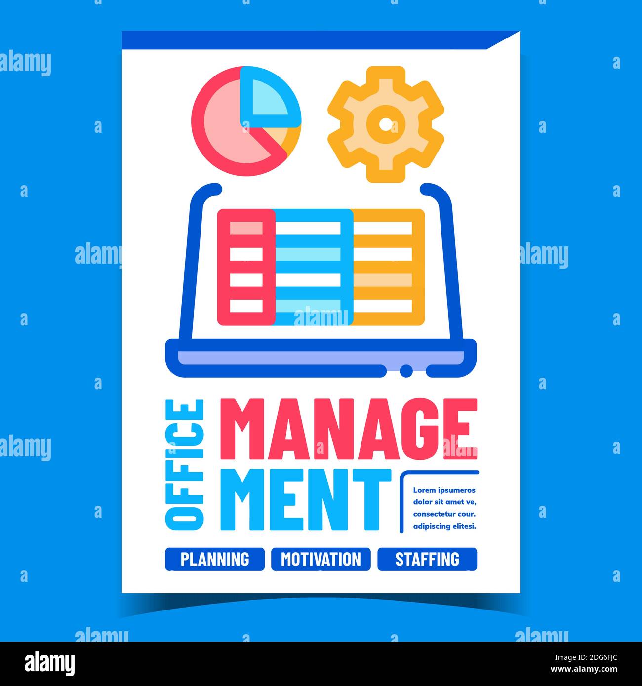 Office Management Creative Promotion Poster Vector Stock Vector Image ...