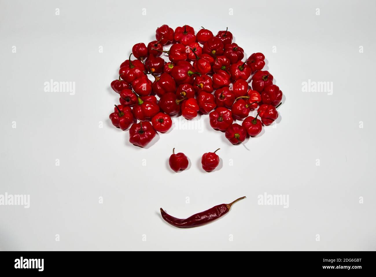 Vegetable chilli, chile face on white backgroung Stock Photo - Alamy