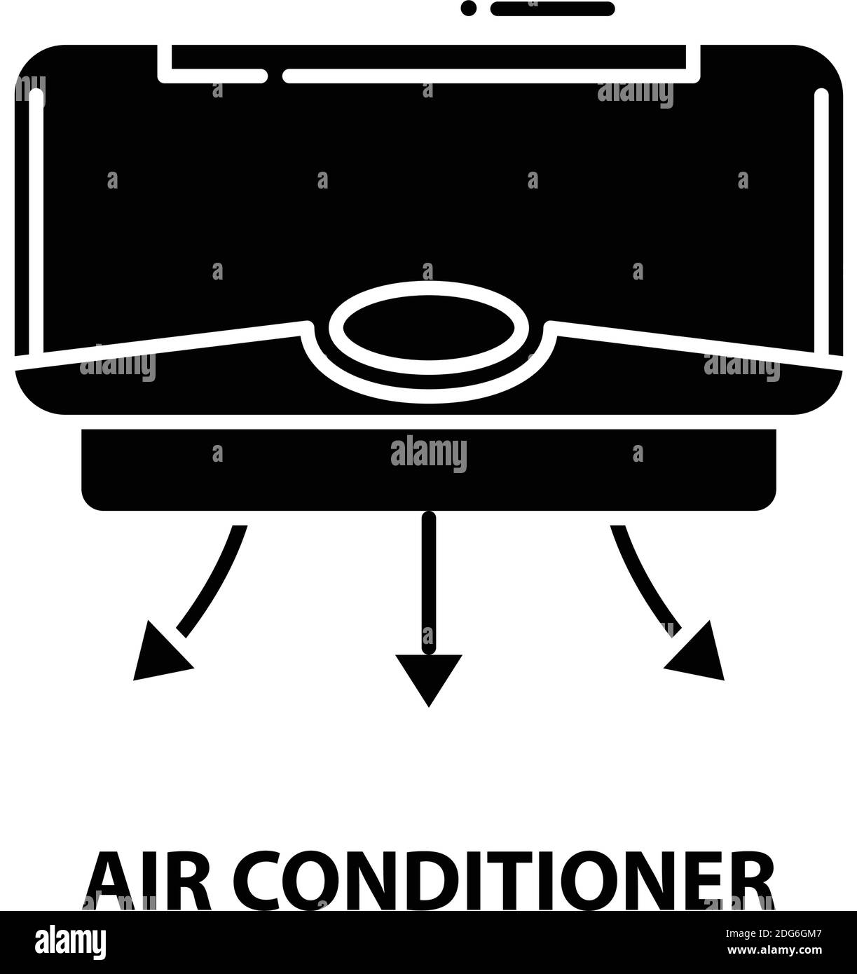 air conditioner icon, black vector sign with editable strokes, concept ...