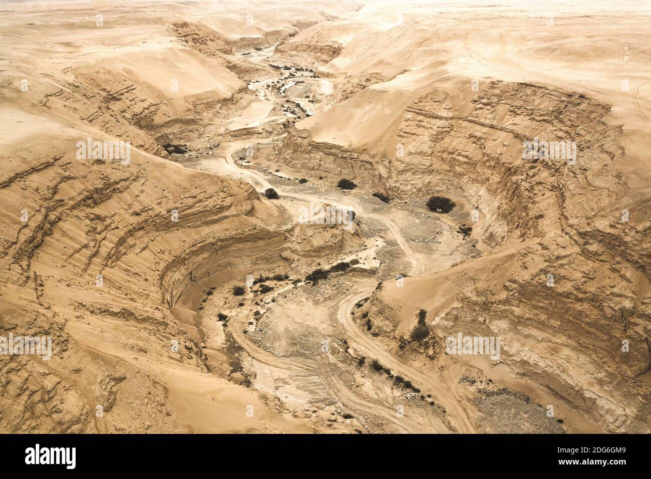 Canyon, dry river top view. Aerial view Canyon, dry river top view ...