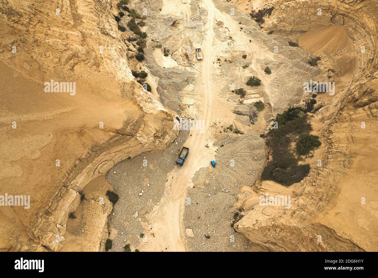 Canyon, dry river top view. Aerial view Canyon, dry river top view ...