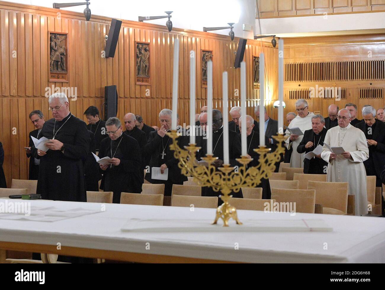 Pope Francis and members of the Vatican Curia travelled to the 'Casa ...
