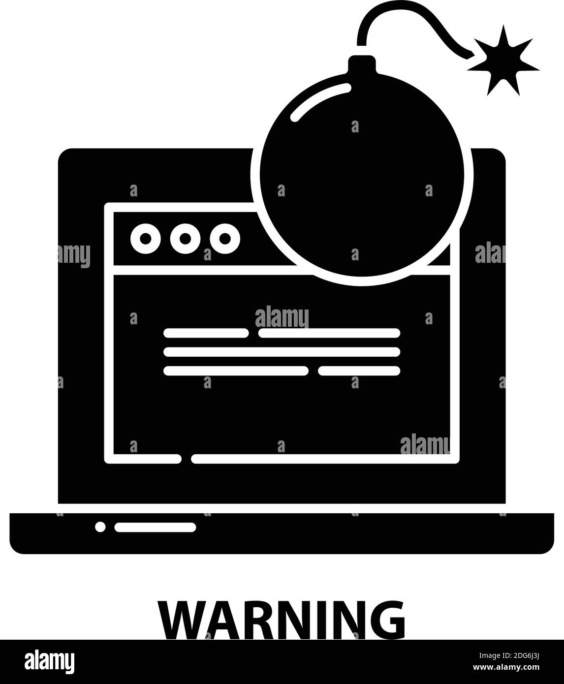 warning icon, black vector sign with editable strokes, concept ...