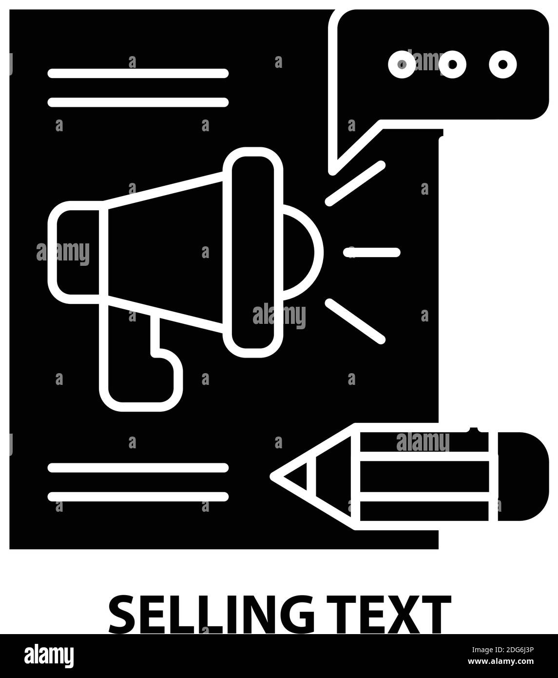selling text icon, black vector sign with editable strokes, concept ...