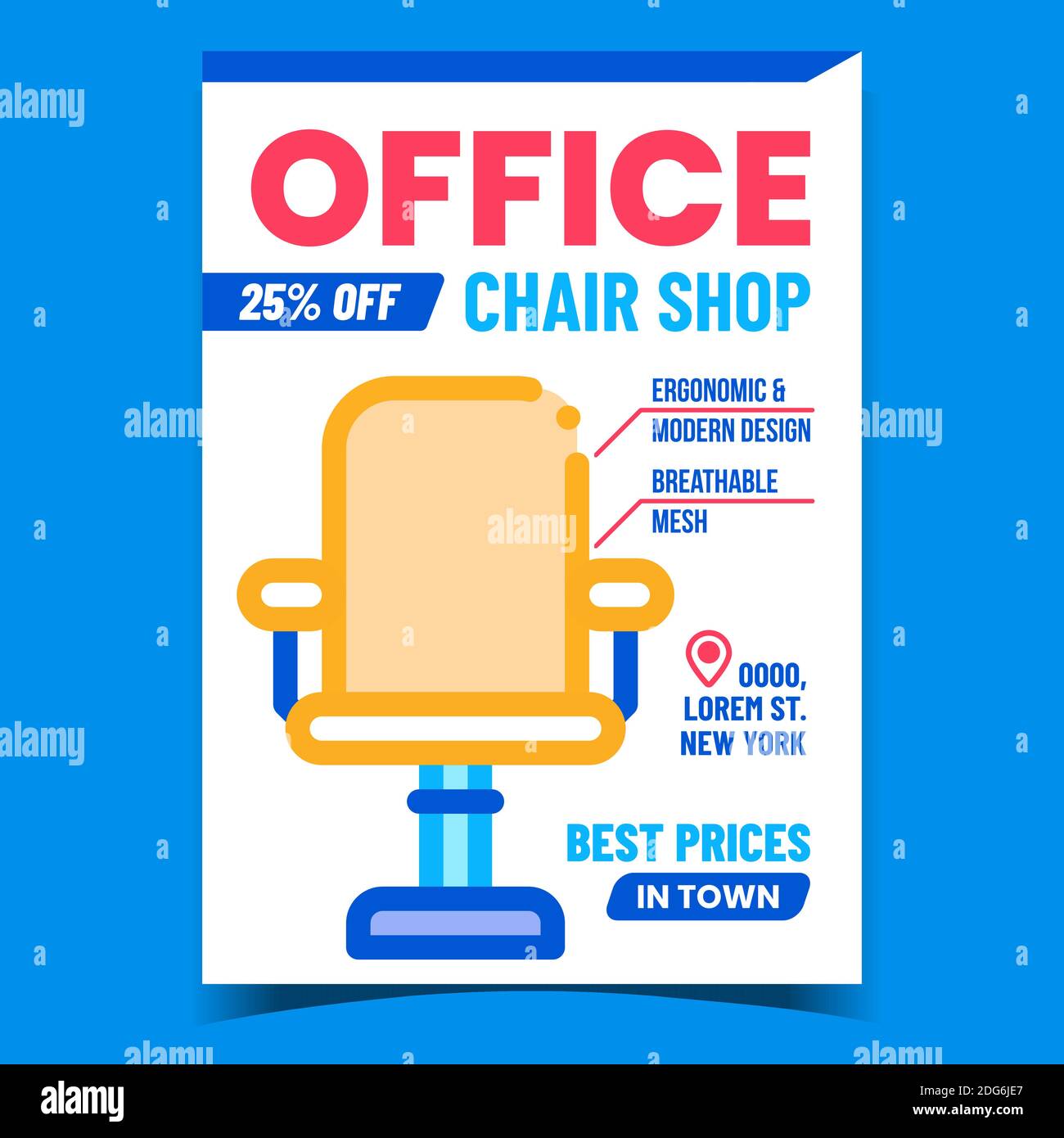 Office Chair Shop Creative Promo Poster Vector Stock Vector Image Art office-chair-shop-creative-promo-poster-vector-stock-vector-image-art