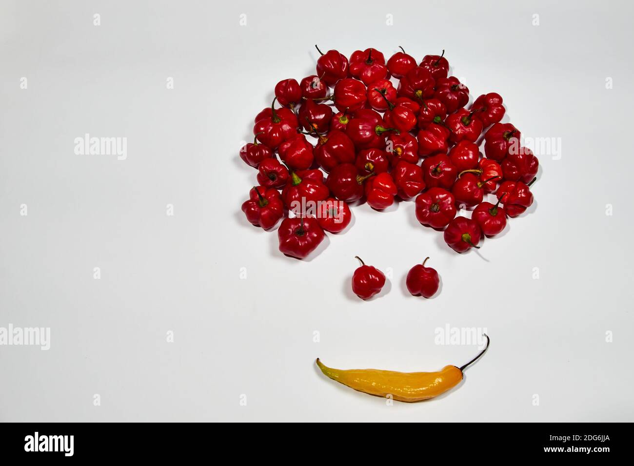Vegetable chilli, chile face on white backgroung Stock Photo - Alamy