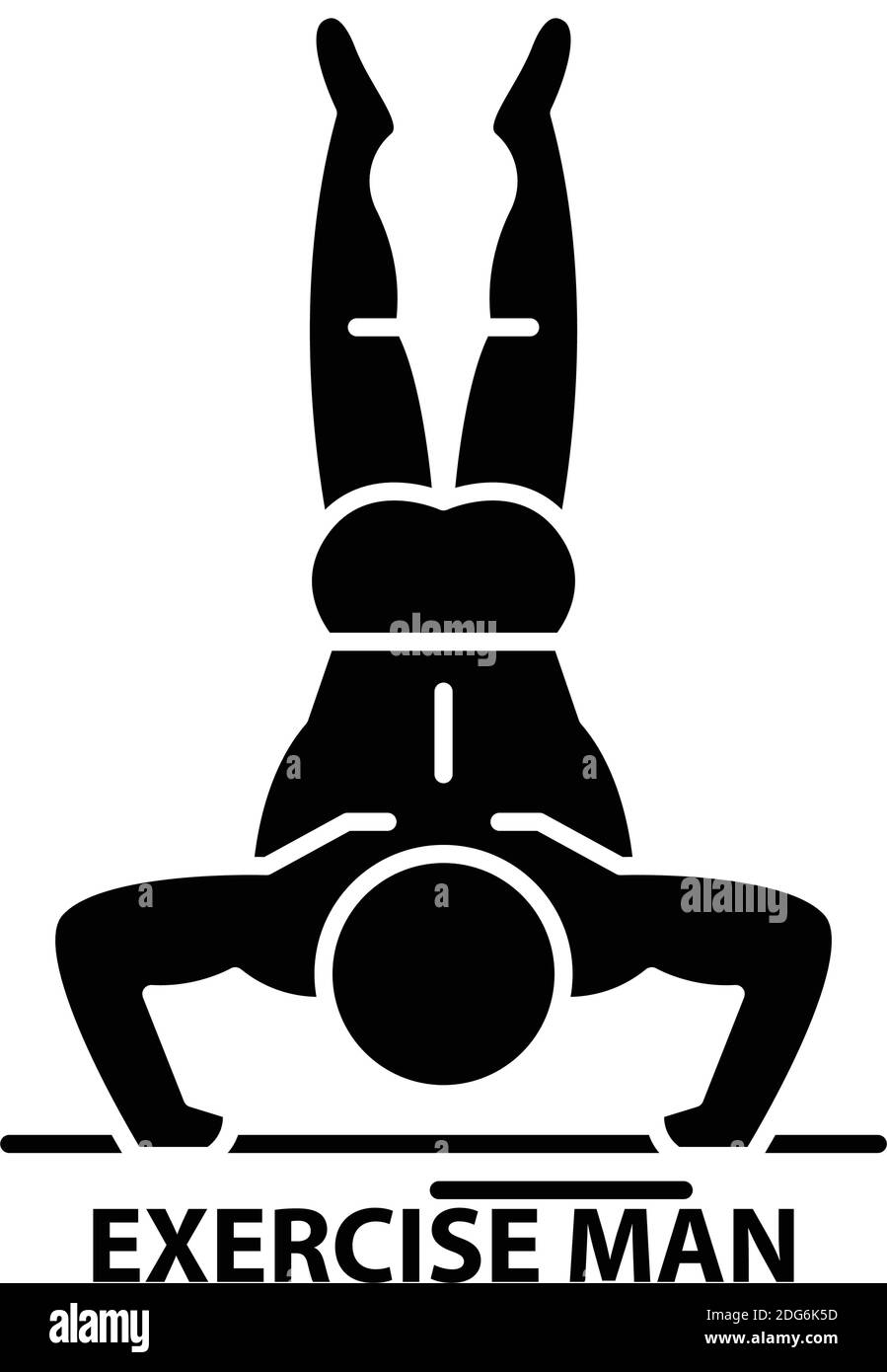 exercise man icon, black vector sign with editable strokes, concept ...
