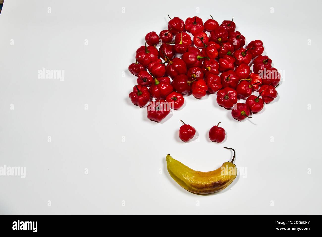 Vegetable chilli, chile face on white backgroung Stock Photo - Alamy