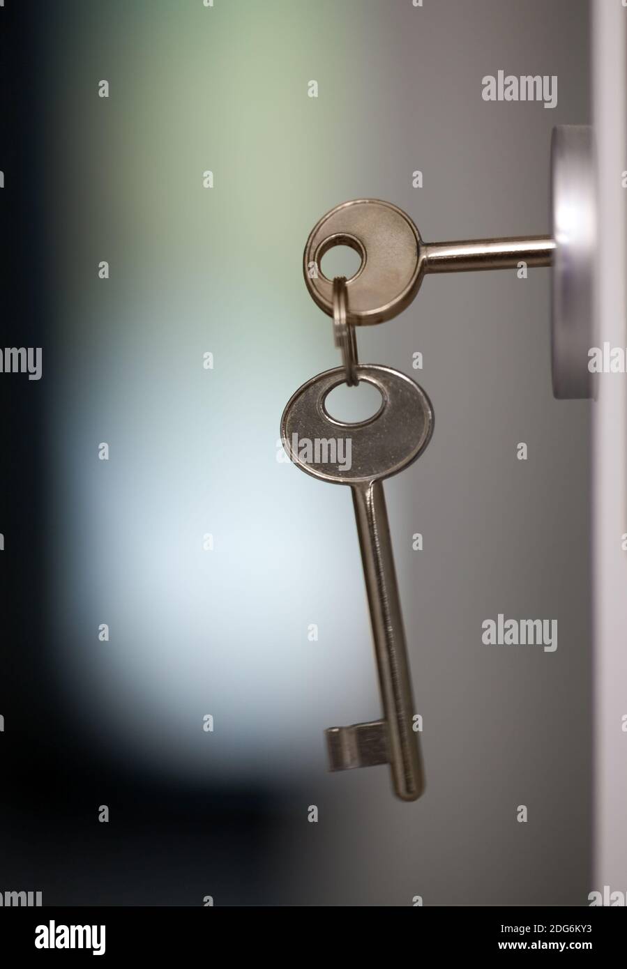 Keys in the lock Stock Photo - Alamy