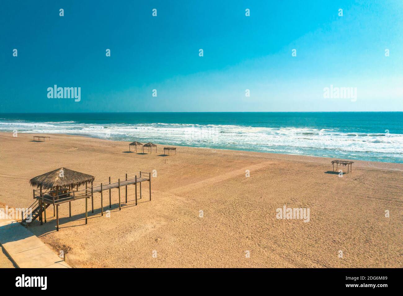 Typical Lifeguard tower station, Baywatch tower on the beach Stock ...
