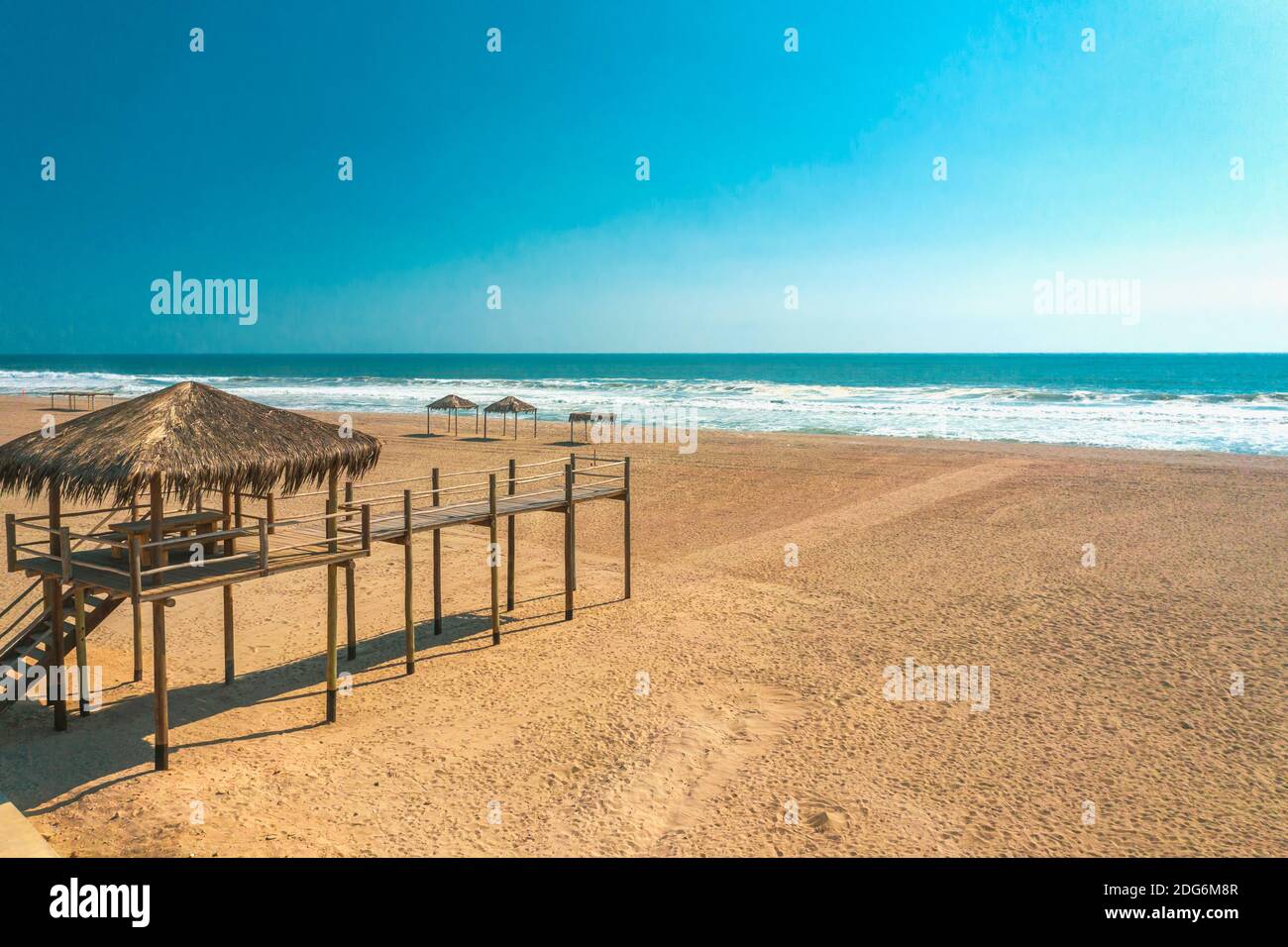 Typical Lifeguard tower station, Baywatch tower on the beach Stock ...