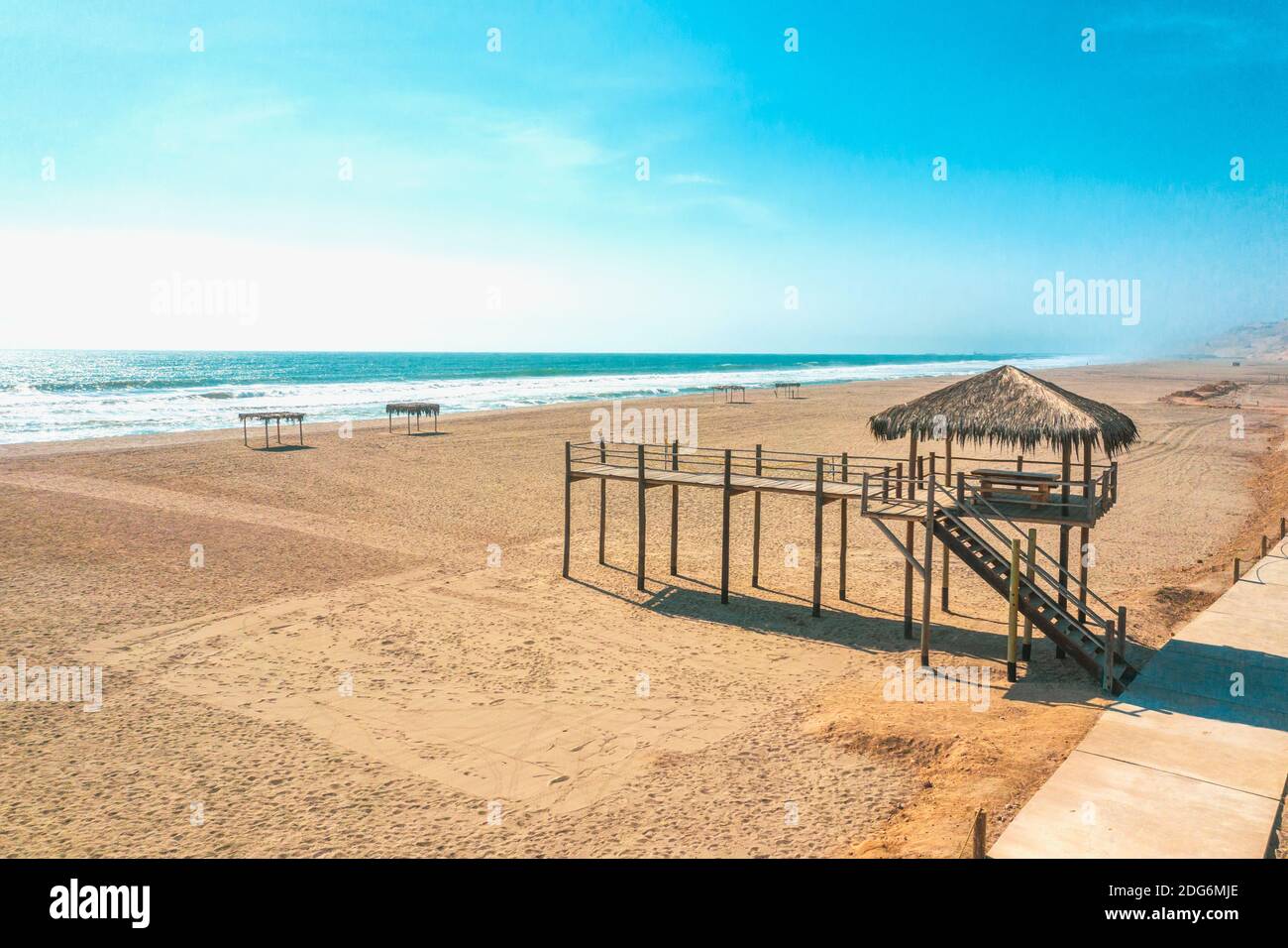 Typical Lifeguard tower station, Baywatch tower on the beach Stock ...
