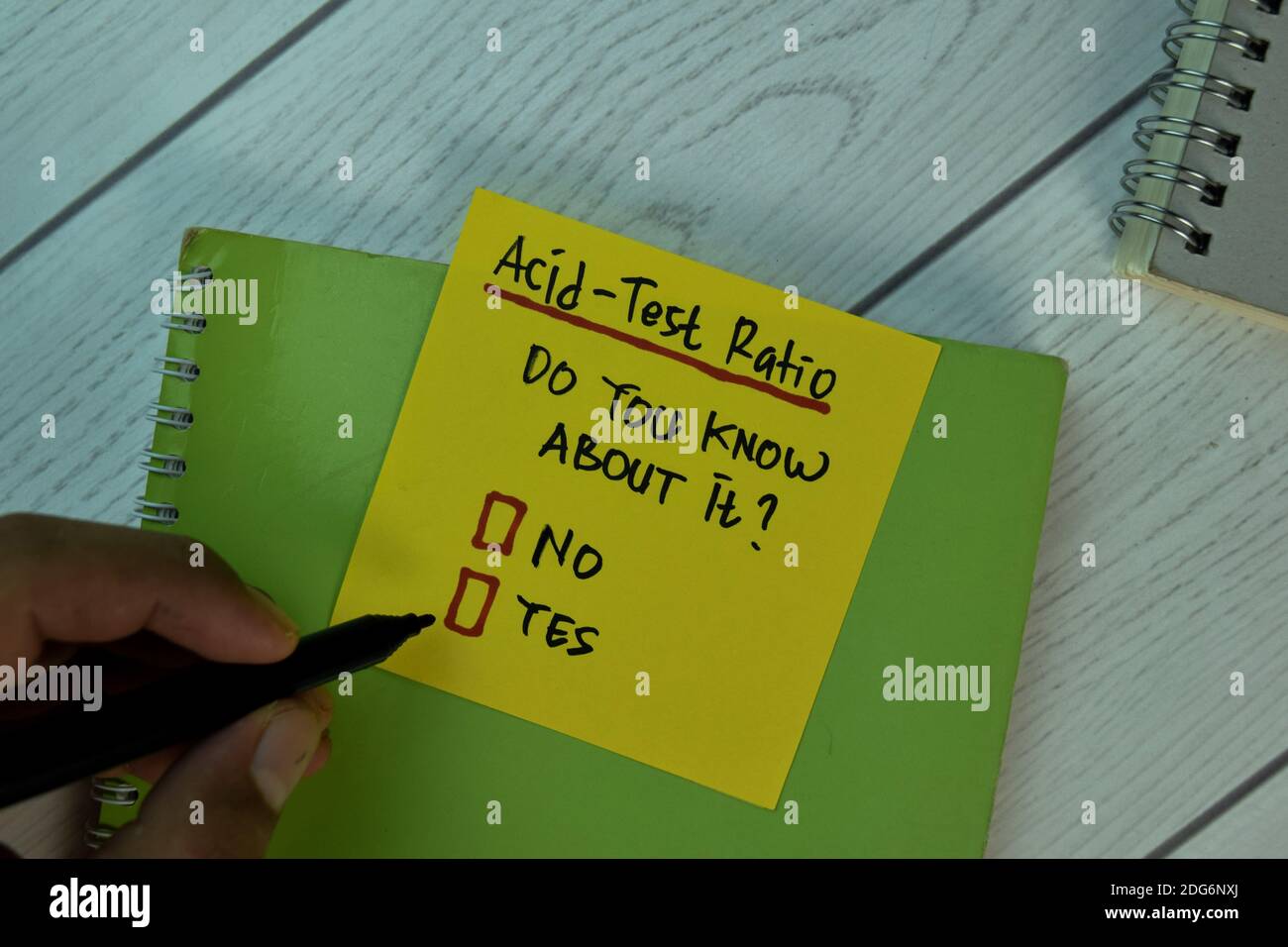 Acid-Test Ratio write on sticky notes and supported by additional ...