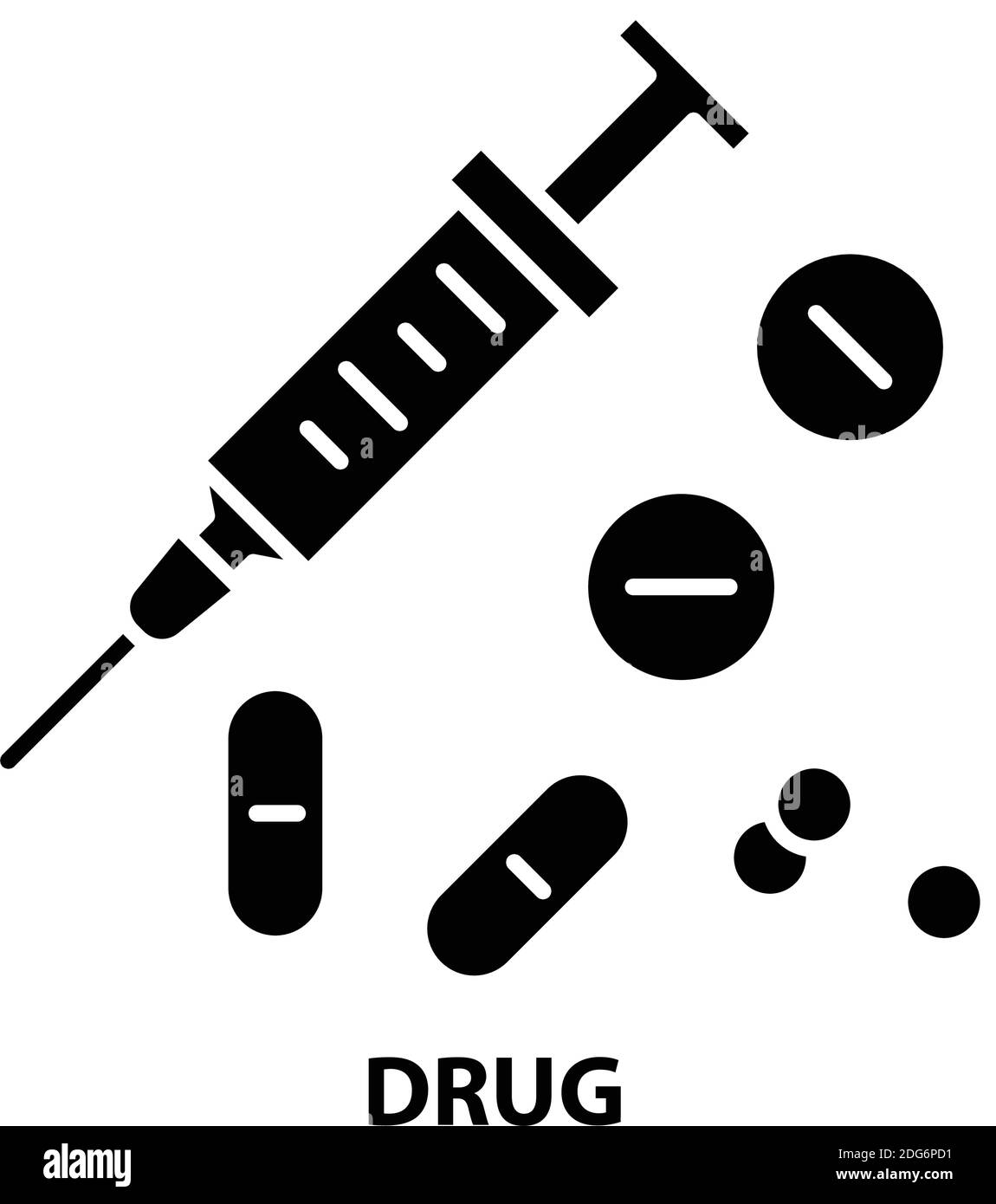 drug icon, black vector sign with editable strokes, concept symbol ...