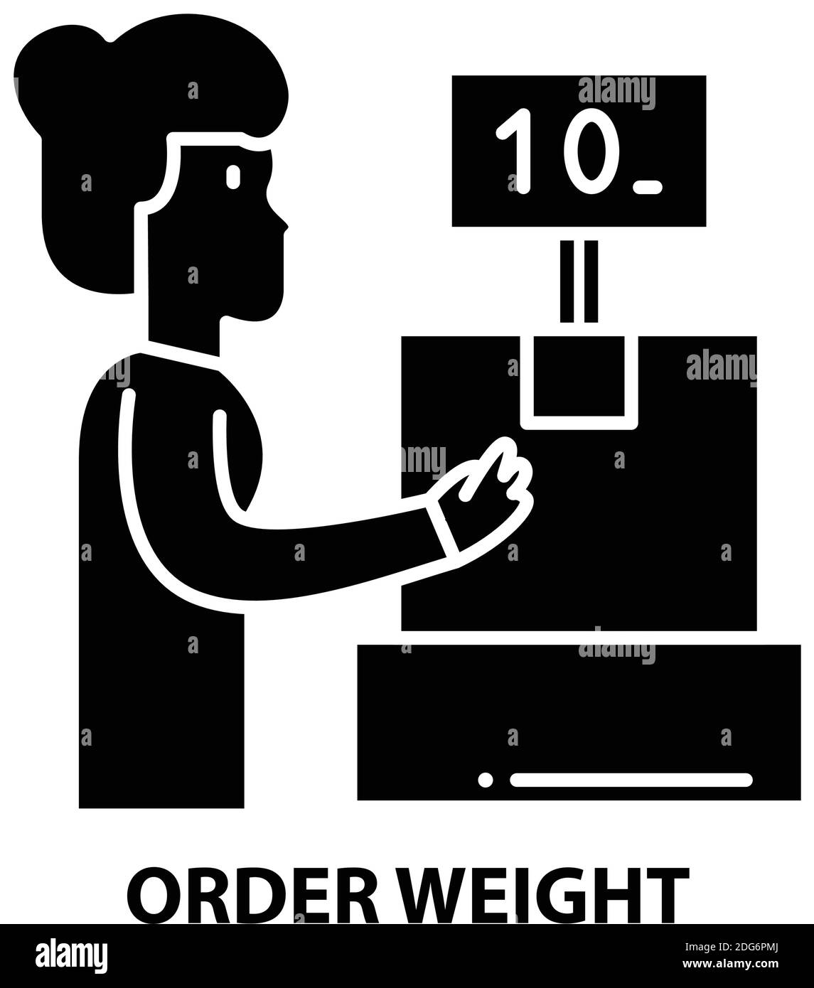 order weight icon, black vector sign with editable strokes, concept ...