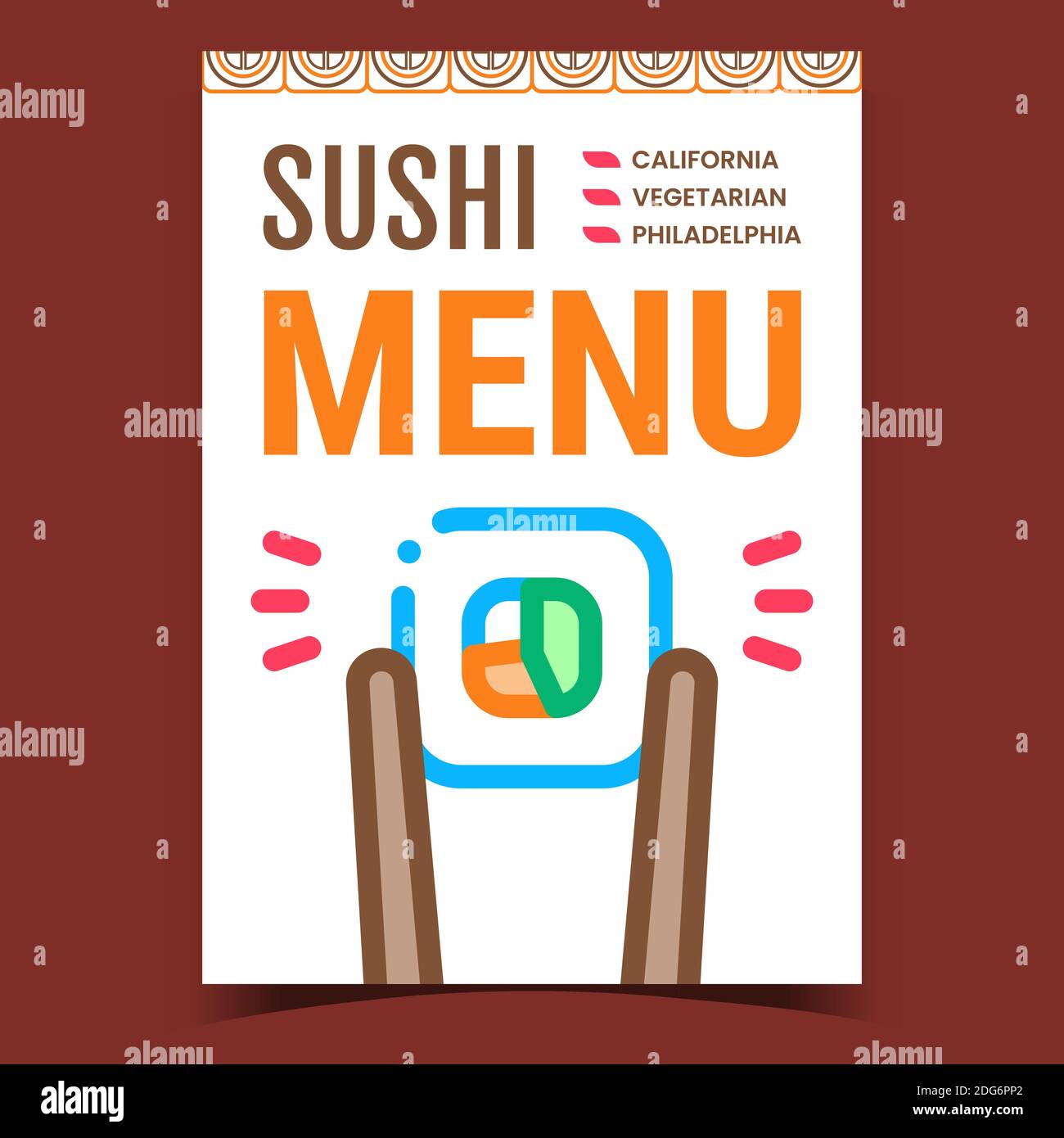 Sushi Menu Creative Promotional Poster Vector Stock Vector Image & Art ...