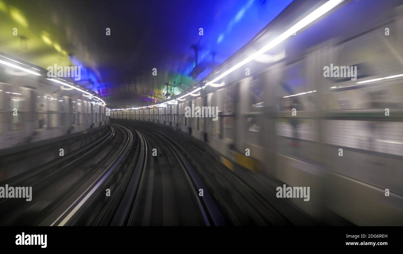 View from window in Paris subway Stock Photo - Alamy