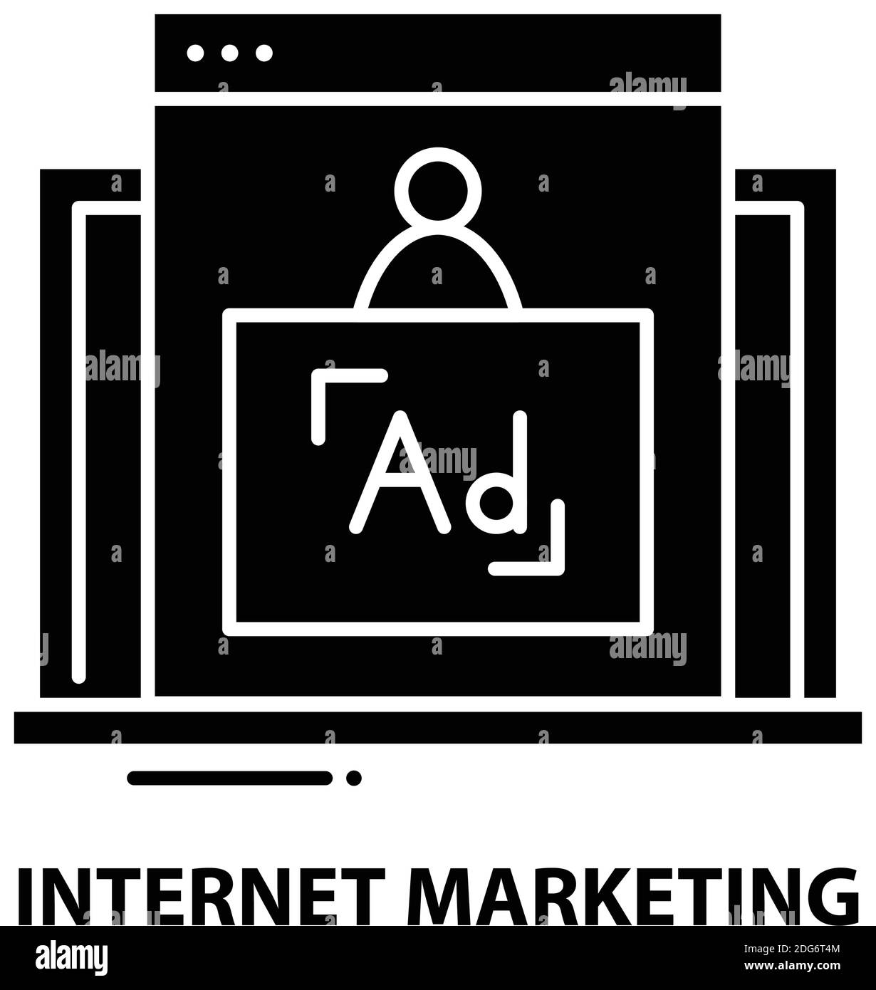 internet marketing icon, black vector sign with editable strokes ...