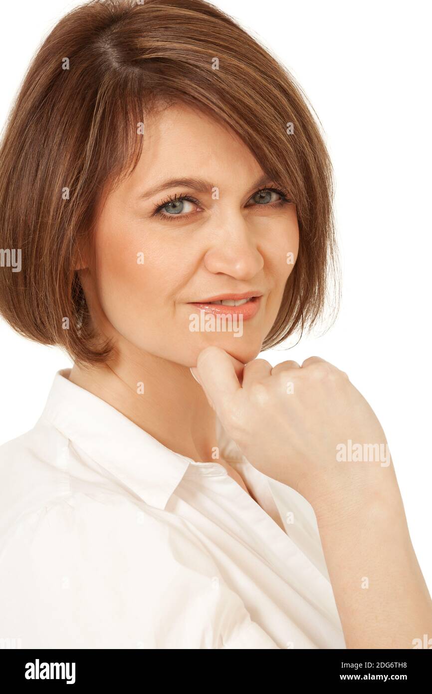 Beautiful woman smiling looking camera hi-res stock photography and ...