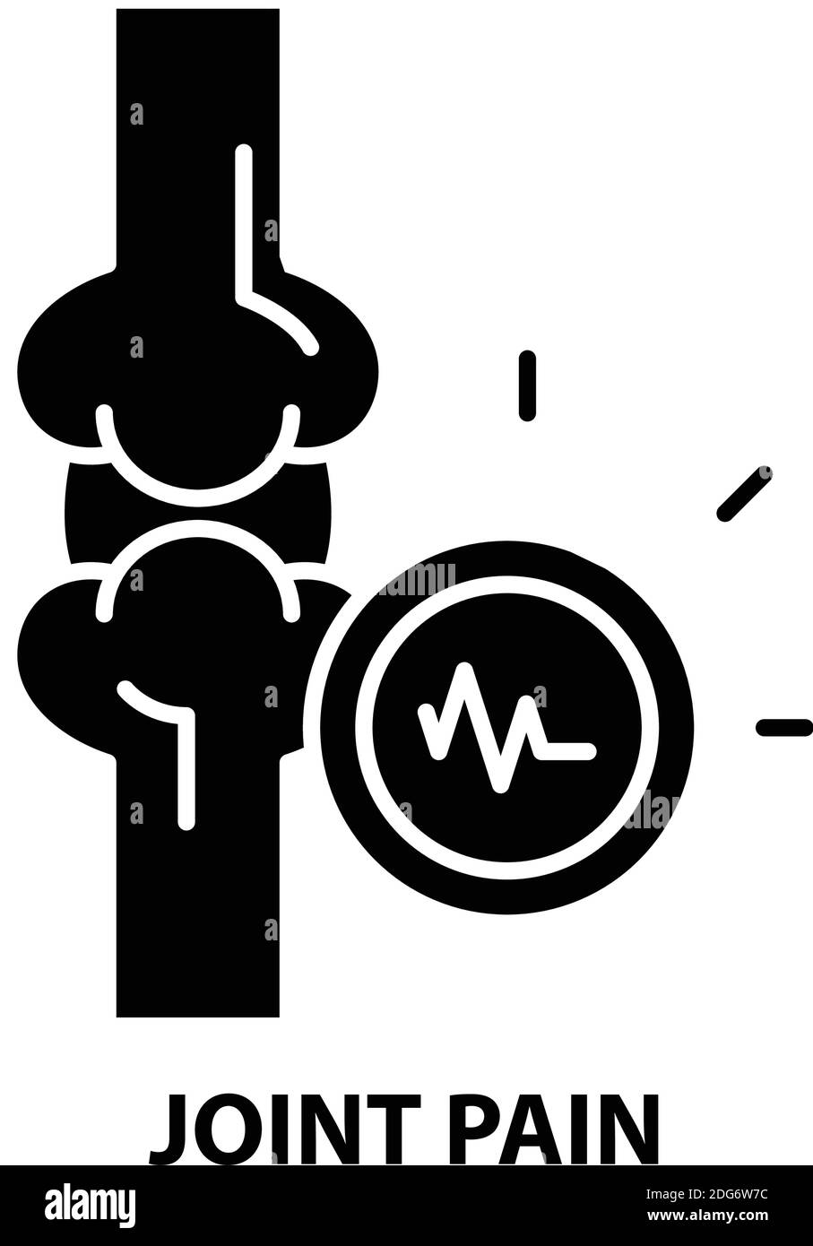 joint pain icon, black vector sign with editable strokes, concept ...