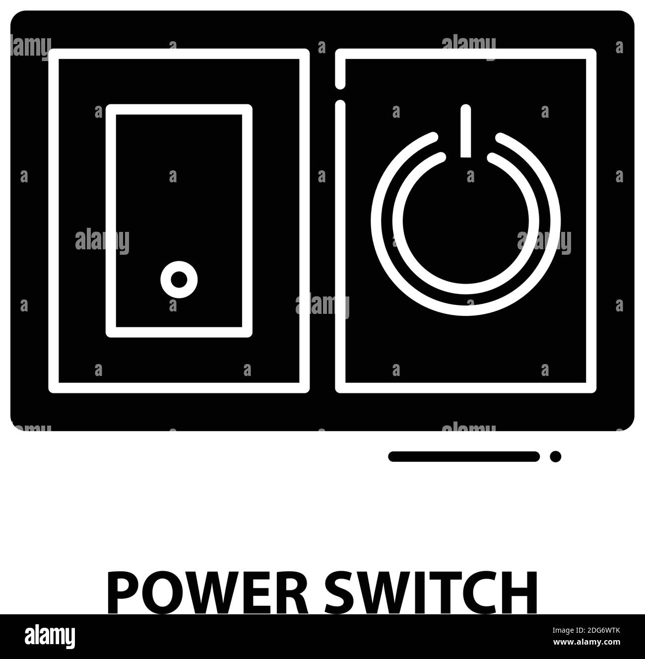 power switch icon, black vector sign with editable strokes, concept ...