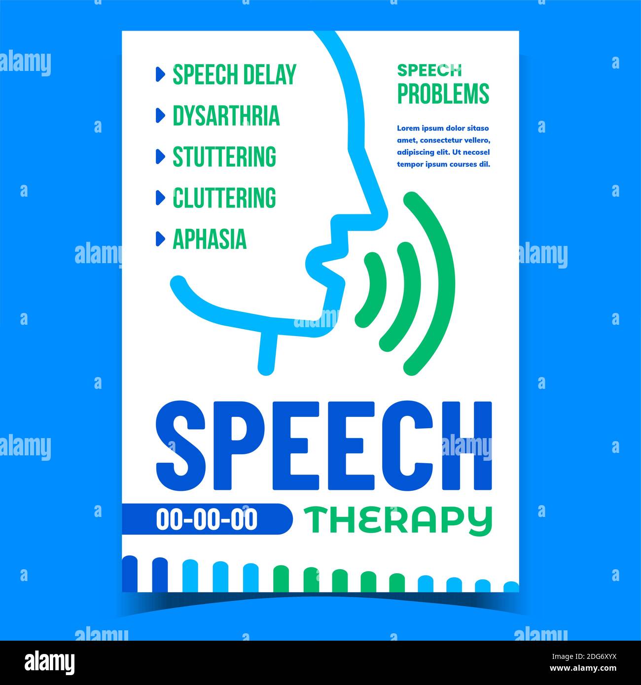 Speech Therapy And Problem Promo Poster Vector Stock Vector Image & Art ...