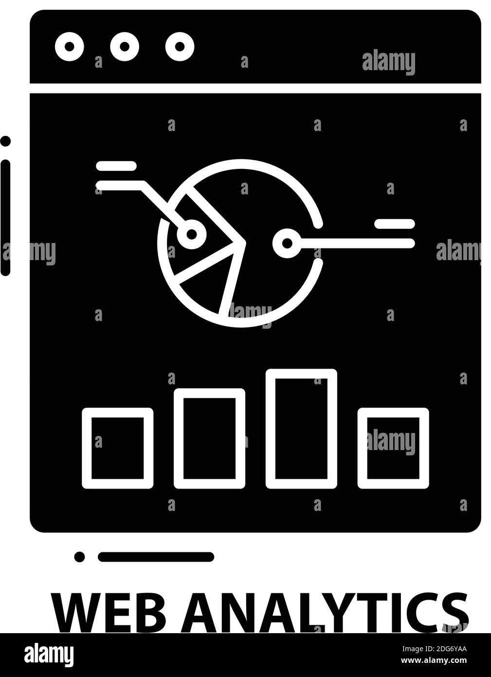 web analytics icon, black vector sign with editable strokes, concept ...