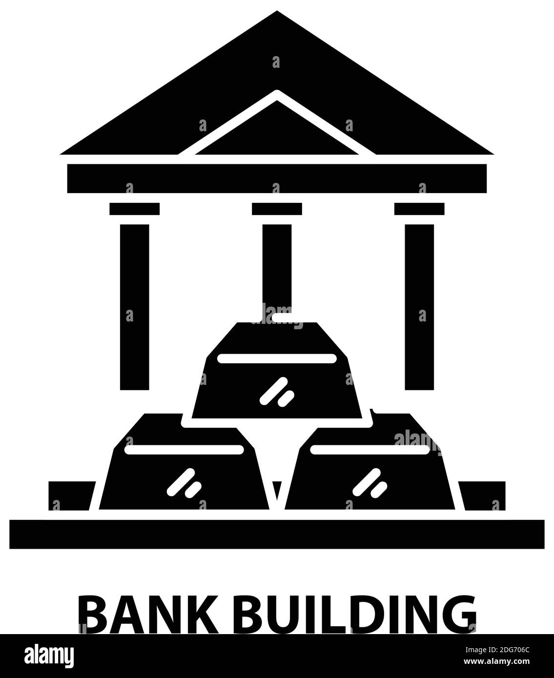 bank building symbol icon, black vector sign with editable strokes ...