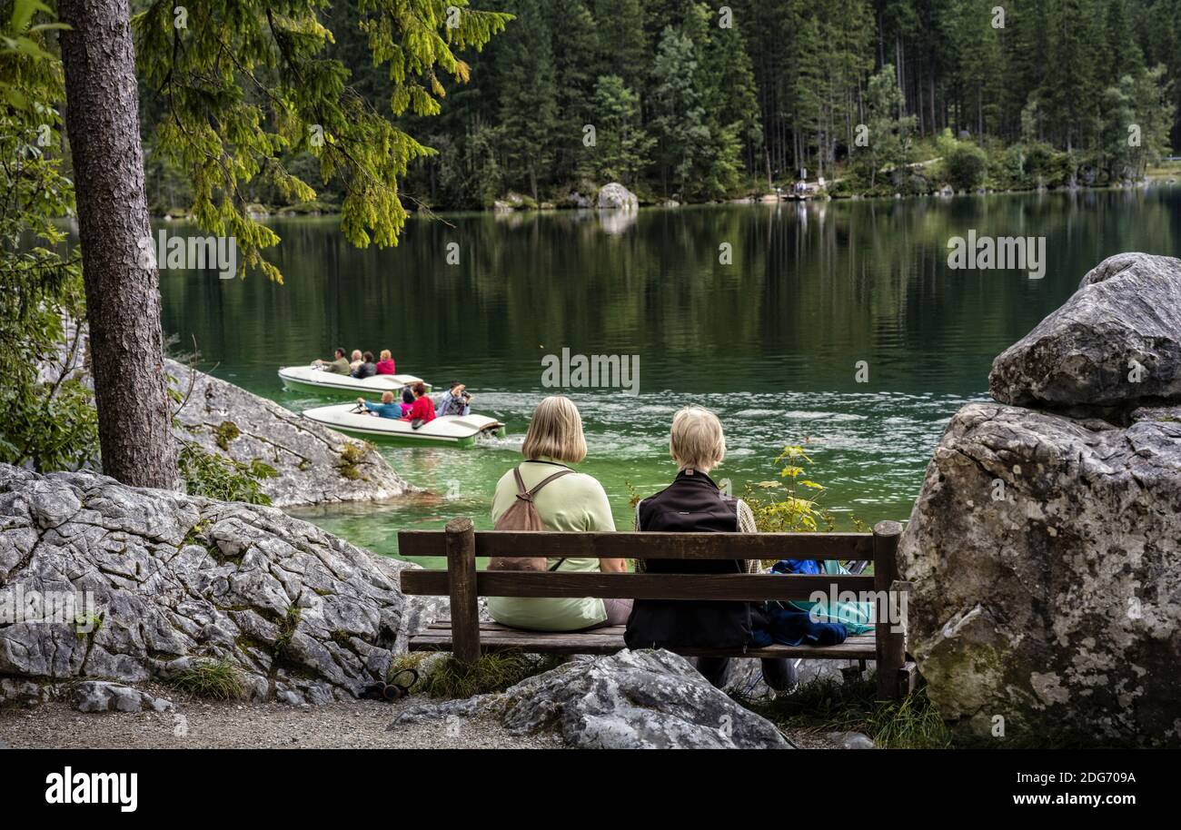Hiking break at Hintersee Stock Photo - Alamy
