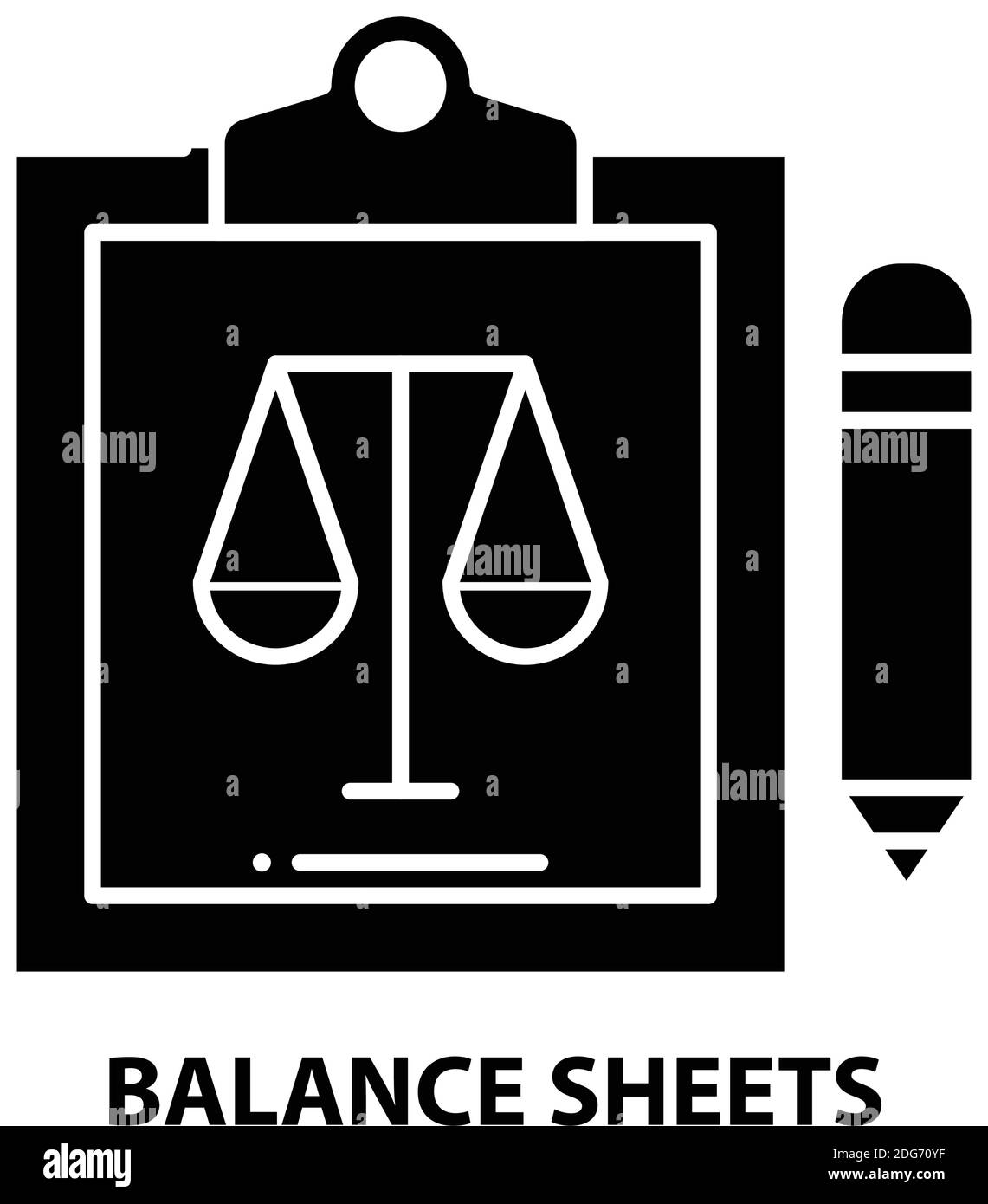 balance sheets icon, black vector sign with editable strokes, concept ...