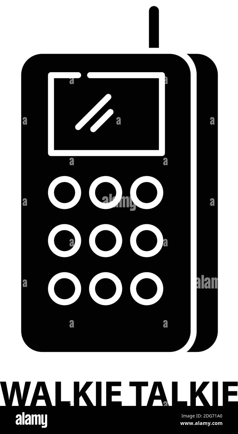 walkie talkie icon, black vector sign with editable strokes, concept ...