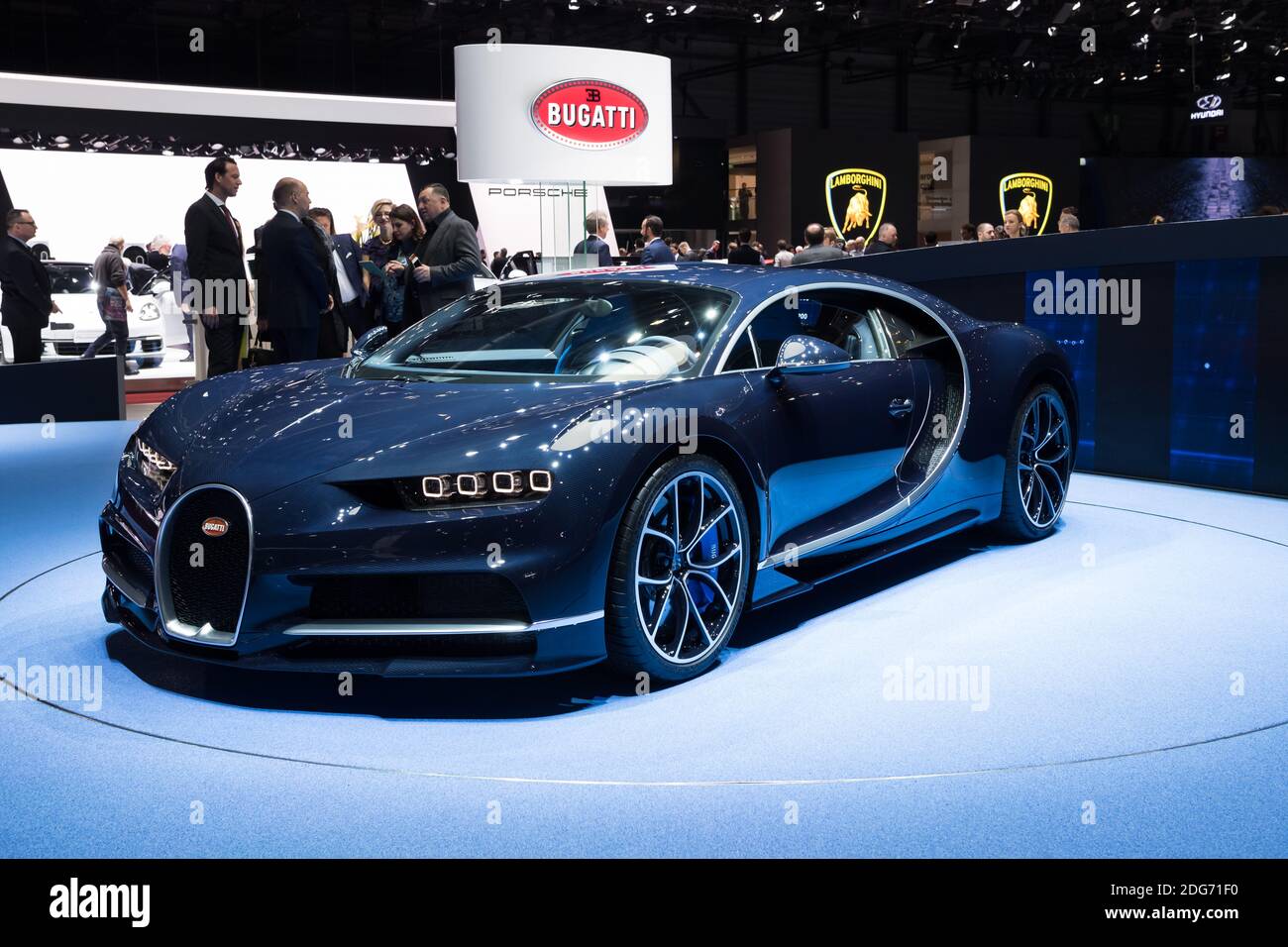 Bugatti Chiron is on display during the 87th Geneva International Motor ...
