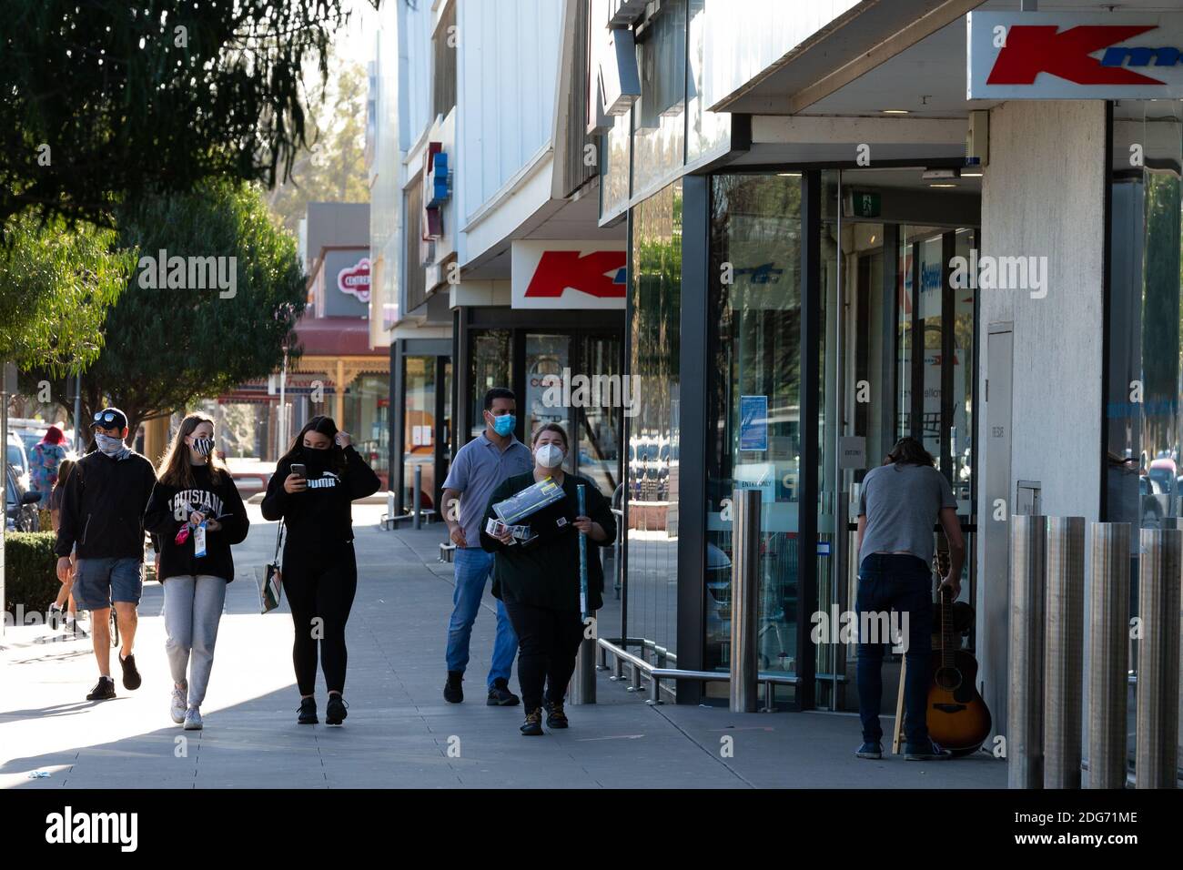 Shepparton, Australia, 15 September, 2020. Locals wearing masks are ...