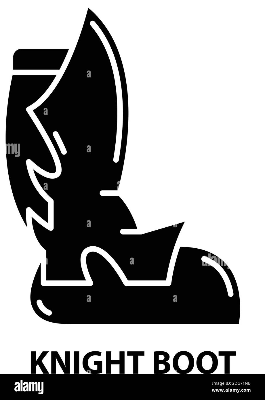 knight boot icon, black vector sign with editable strokes, concept ...