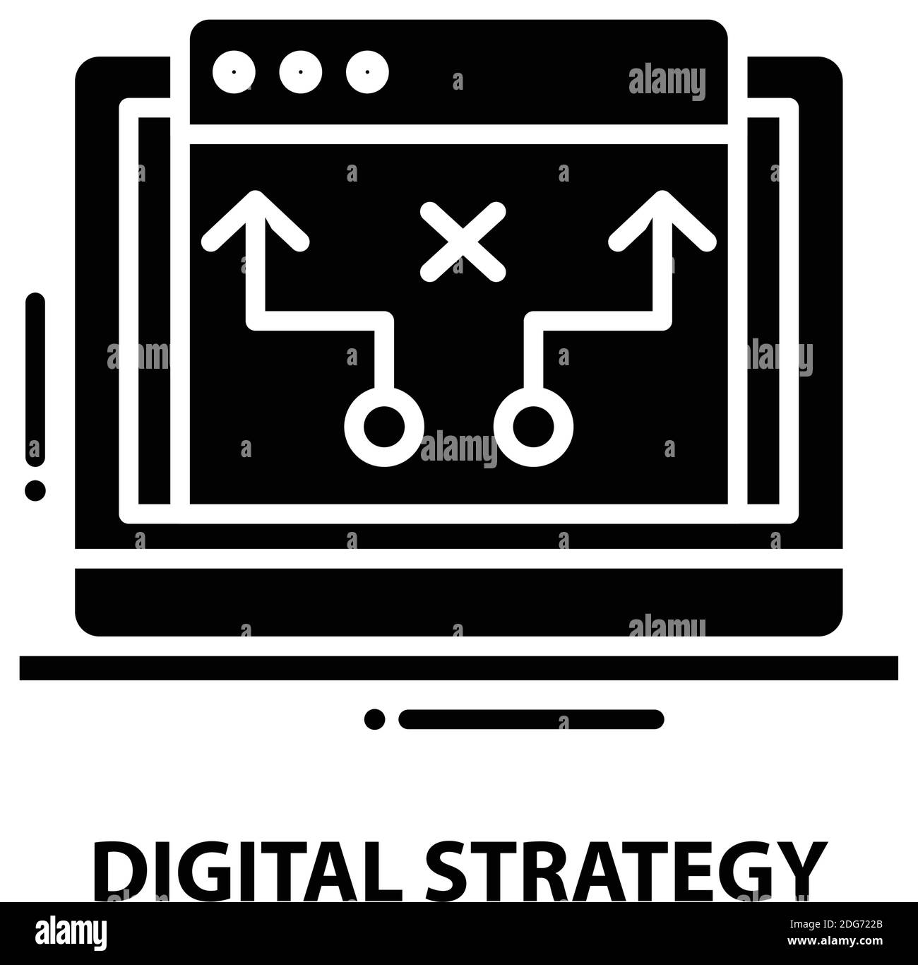 digital strategy symbol icon, black vector sign with editable strokes ...