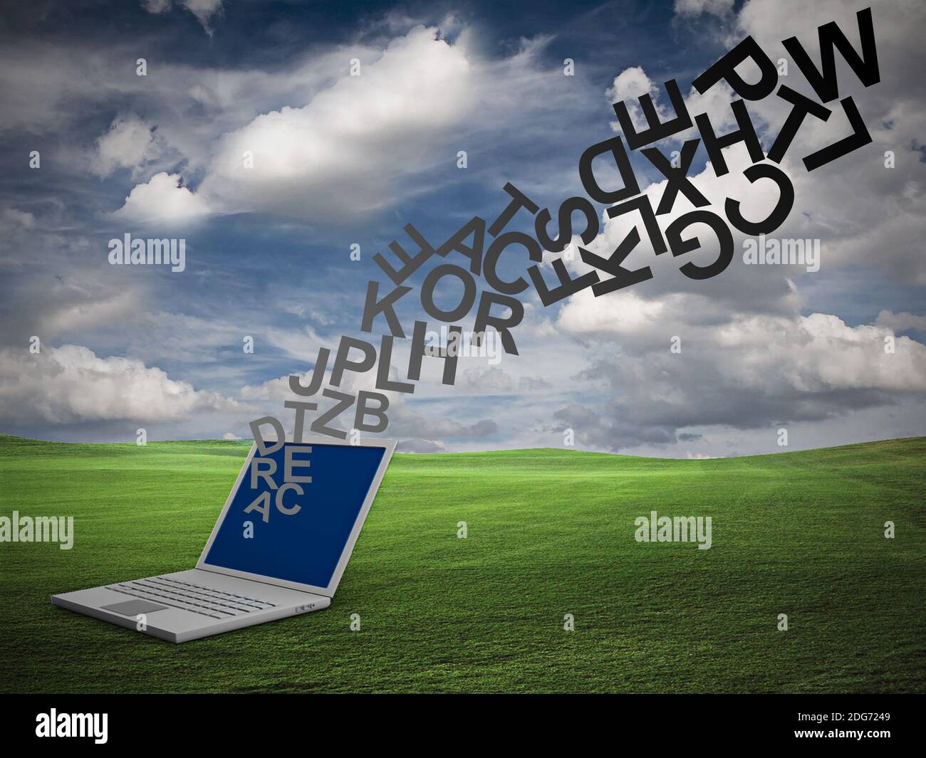 Letters from laptop Stock Photo - Alamy