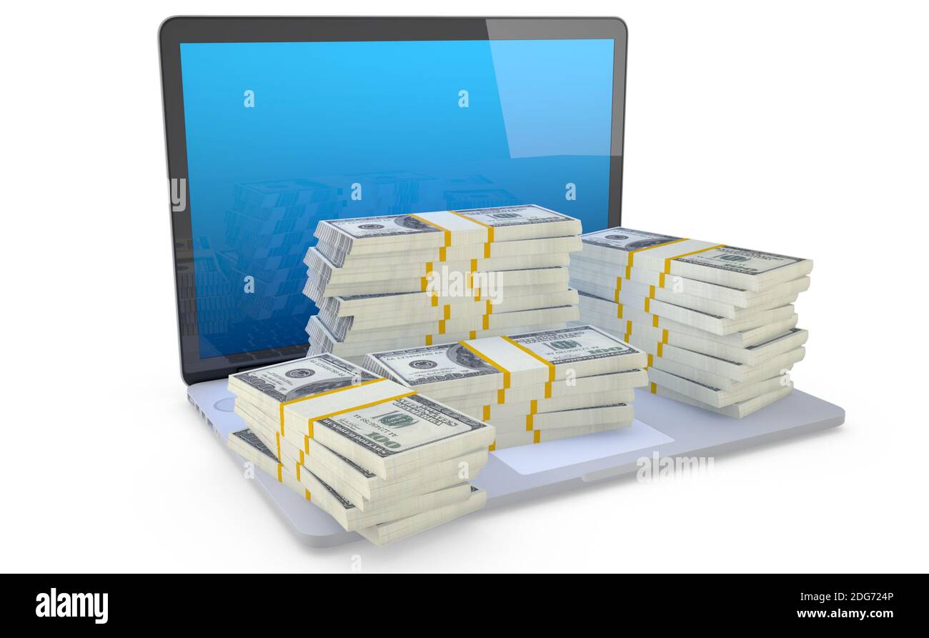 Work on laptop line Cut Out Stock Images & Pictures - Alamy