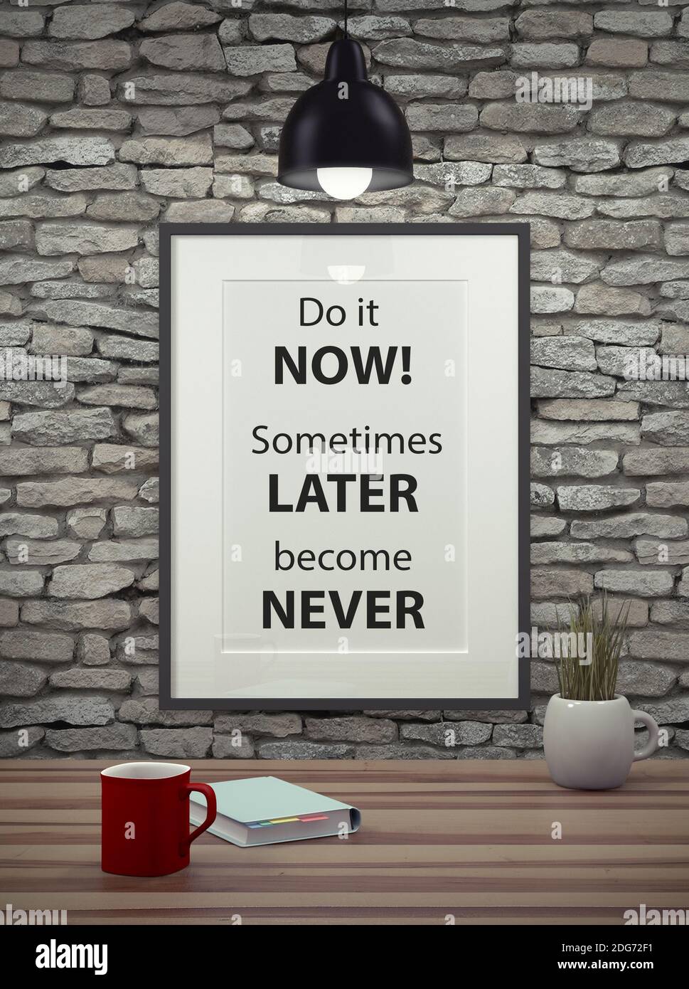 Inspirational motivating quote on picture frame Stock Photo - Alamy