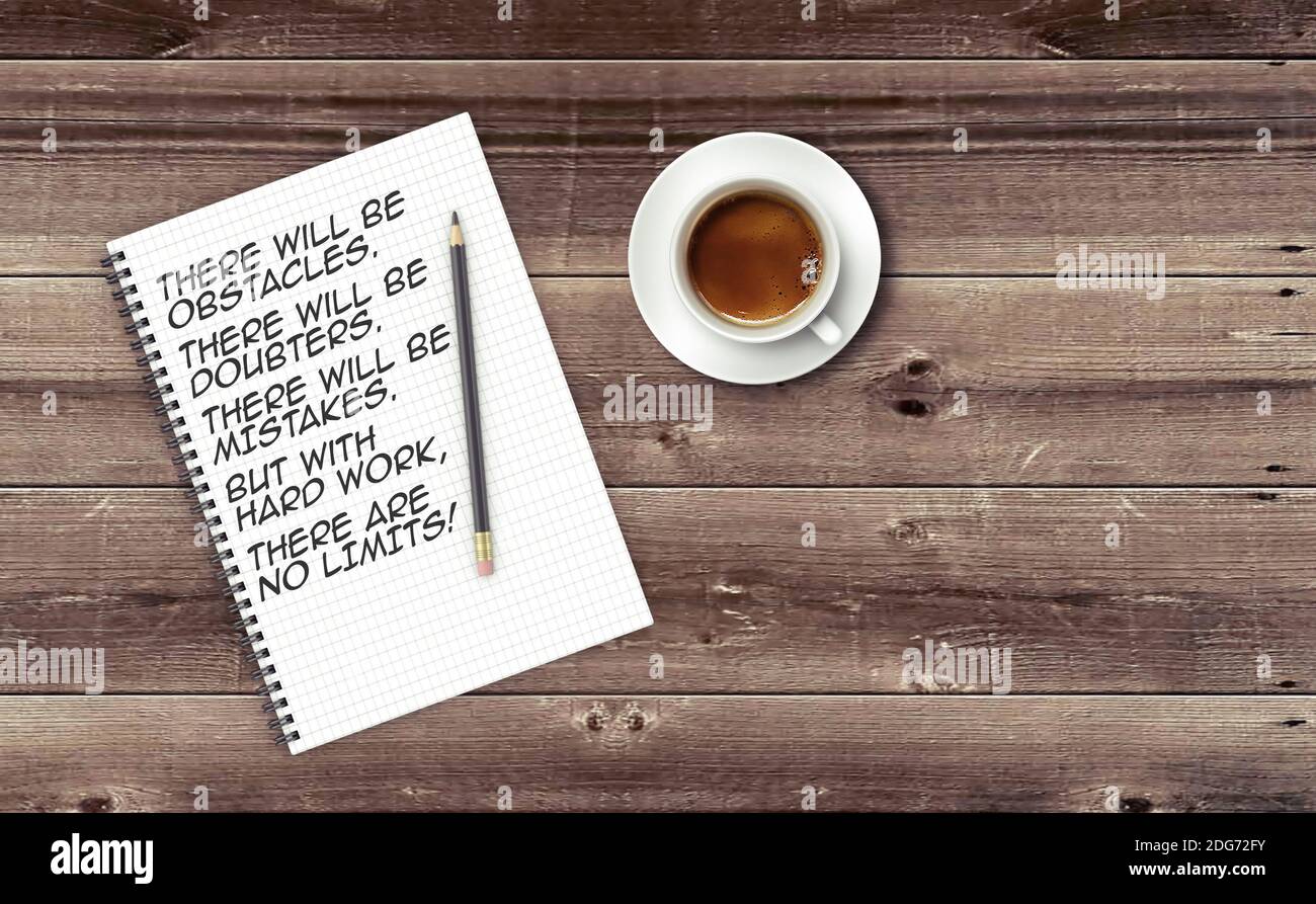 Inspirational quote on notepad Stock Photo - Alamy