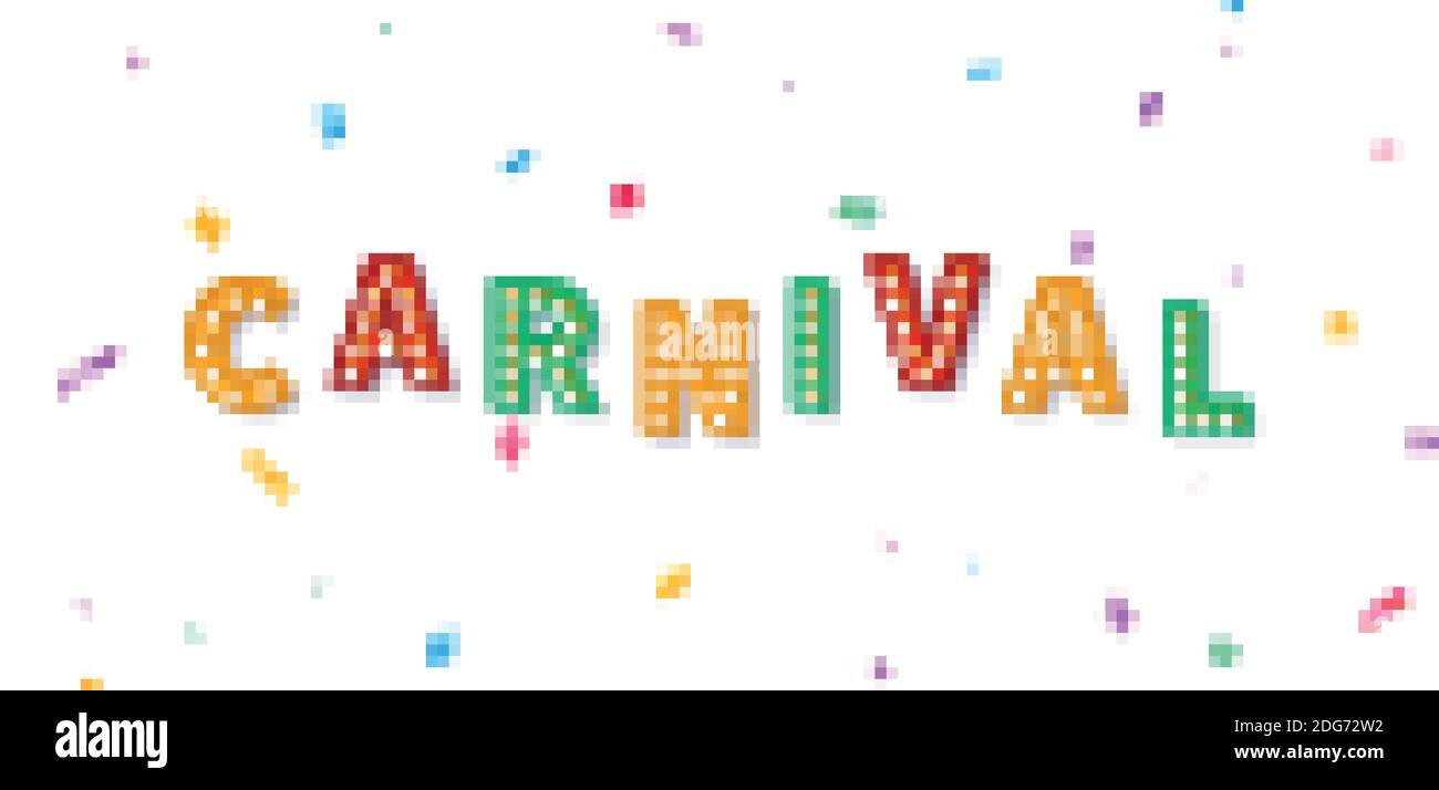 Carnival banner with marquee 3d text. Background with Carnival light ...