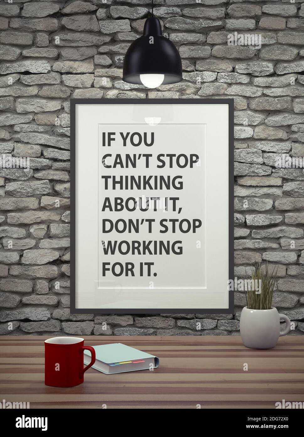 Inspirational motivating quote on picture frame Stock Photo - Alamy