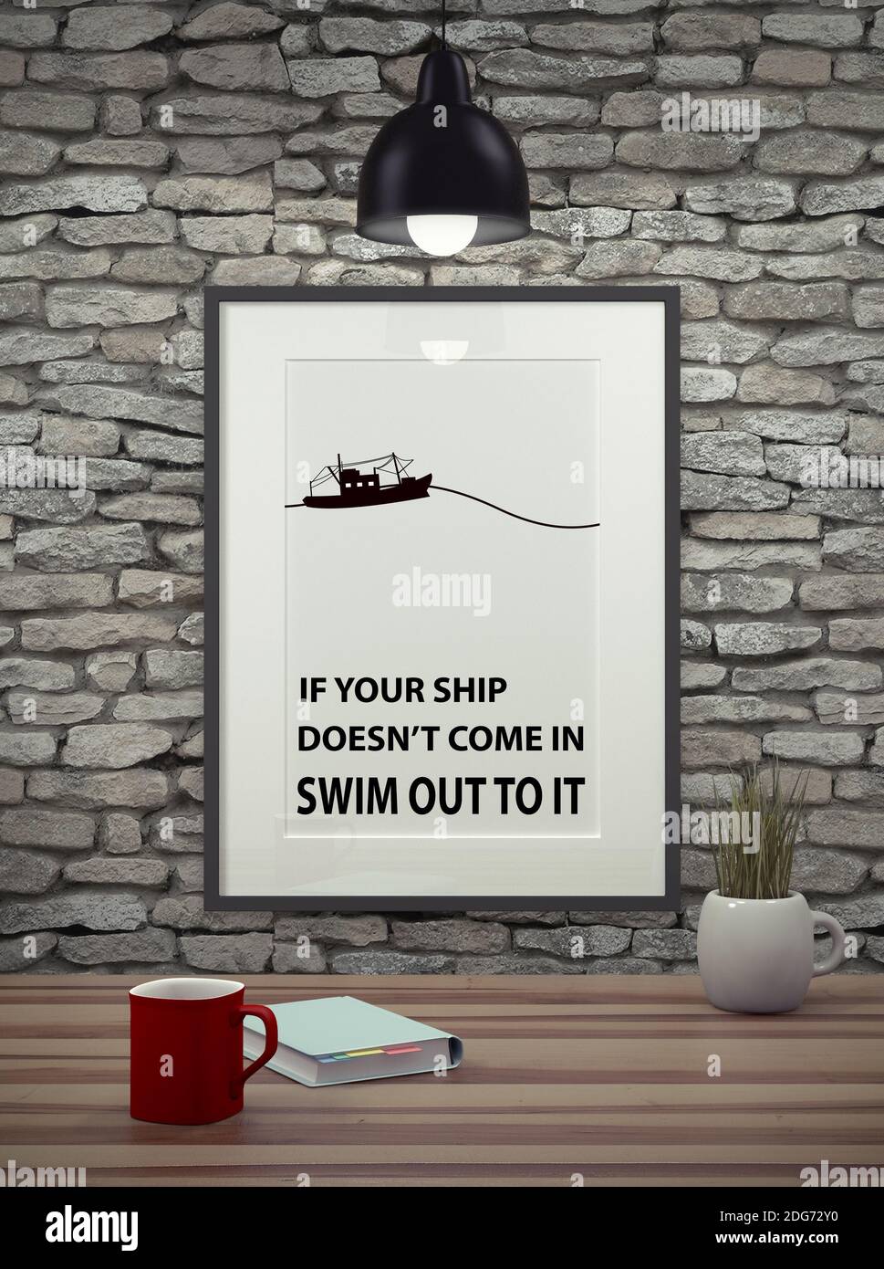 Inspirational motivating quote on picture frame Stock Photo - Alamy