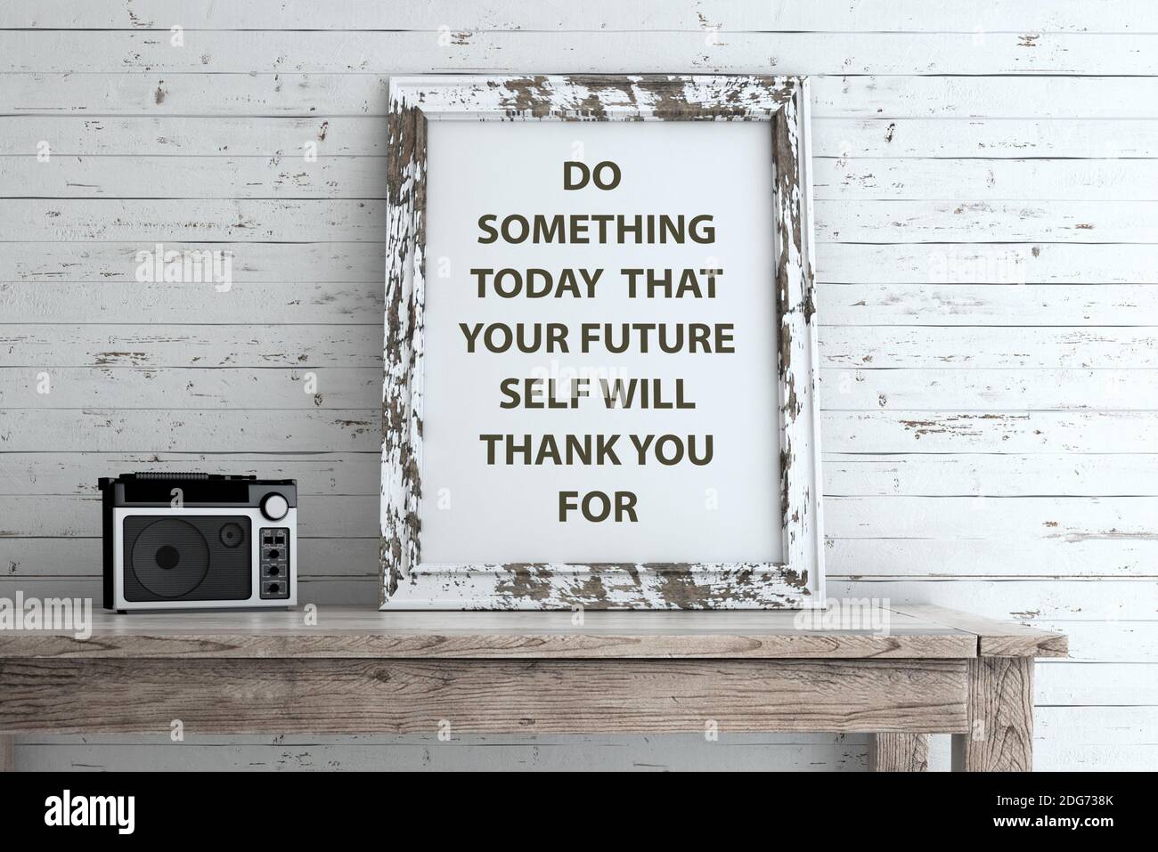 Inspirational Quote on Picture Frame Stock Photo - Alamy