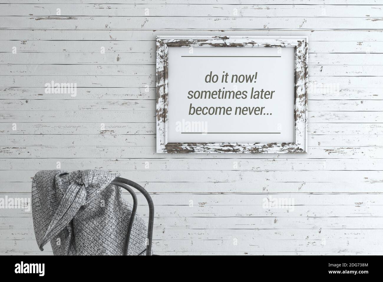 Inspirational Quote on Picture Frame Stock Photo - Alamy